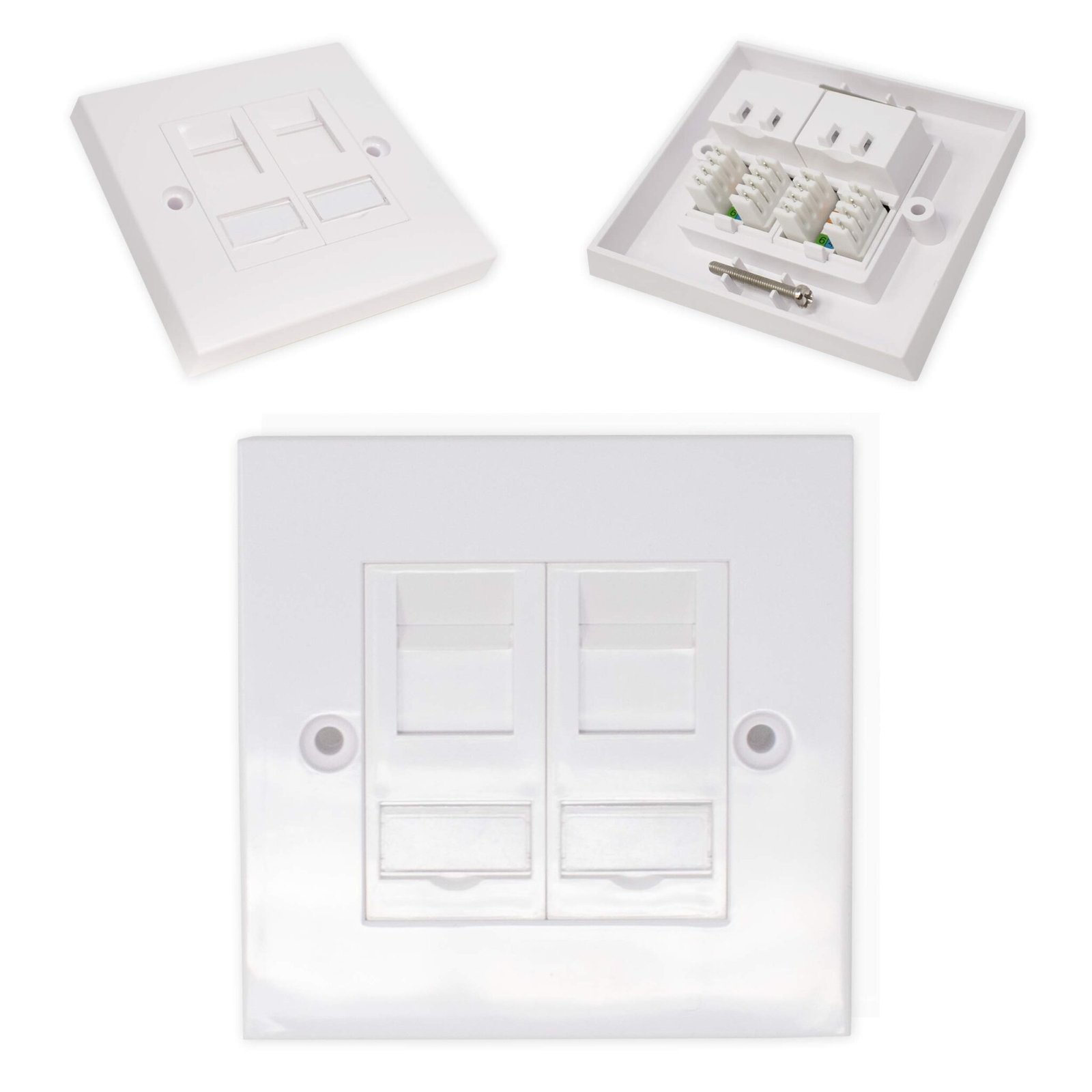 Home Networking & Accessories Double faceplate with modules
